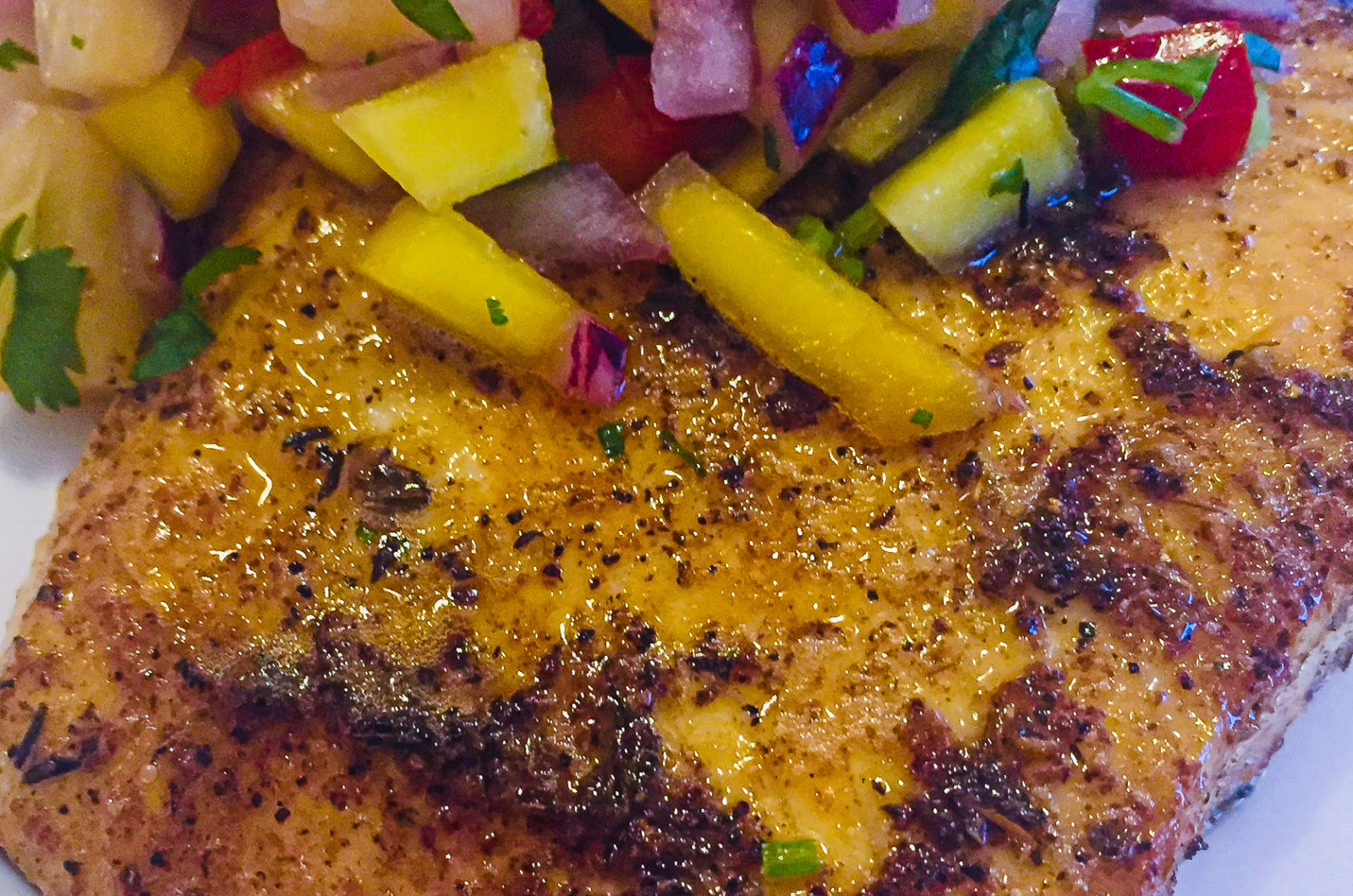 Blackened Halibut With Mango Salsa | Modernmealmakeover.com