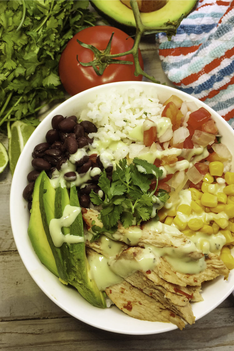 Salsa Chicken Taco Bowl | Modernmealmakeover.com