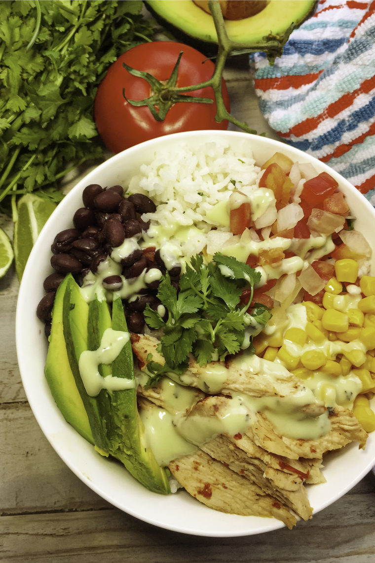 Salsa Chicken Taco Bowl | Modernmealmakeover.com