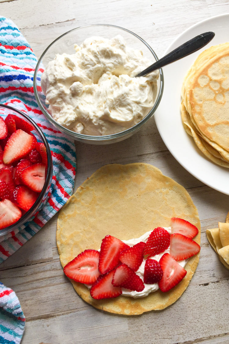 Strawberry Cream Cheese Crepes | Modernmealmakeover.com