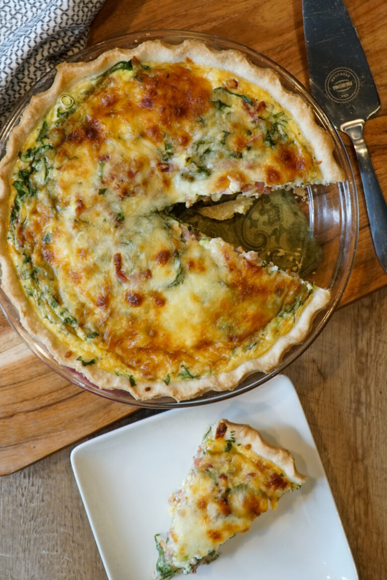 Bacon Spinach Quiche Recipe | Modernmealmakeover.com