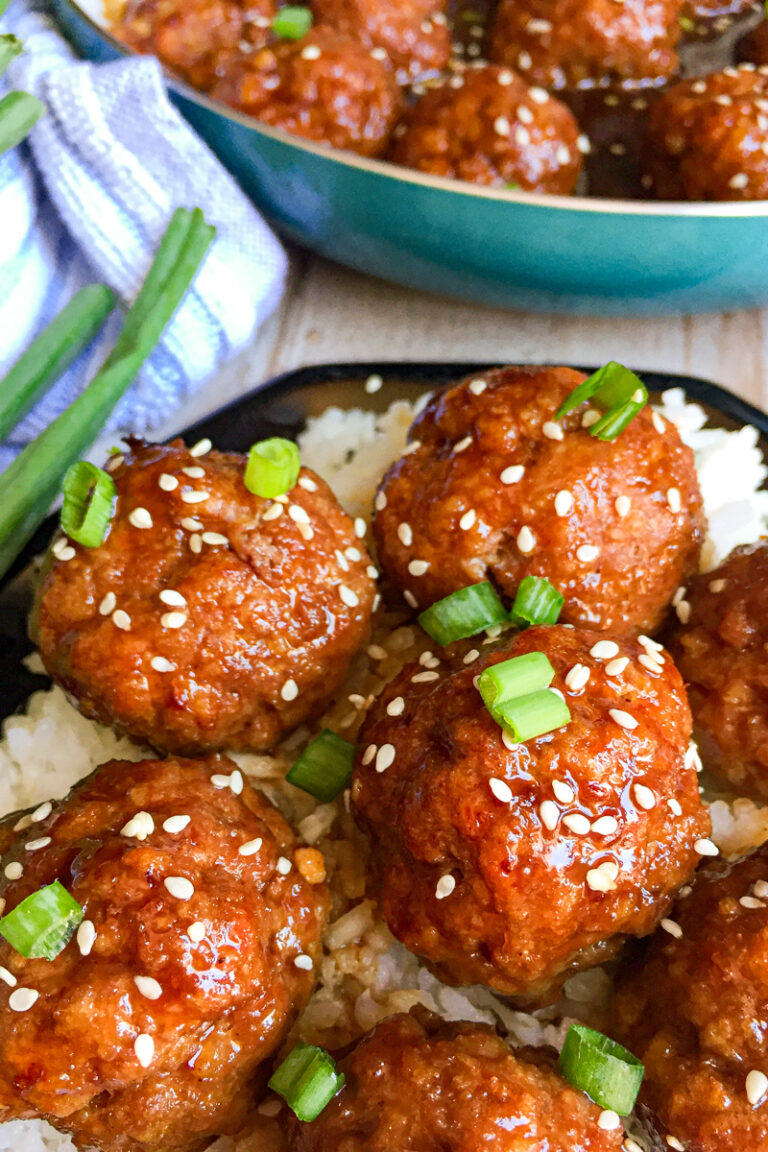 The Best Sticky Asian Glazed Meatballs Recipe | Modernmealmakeover.com