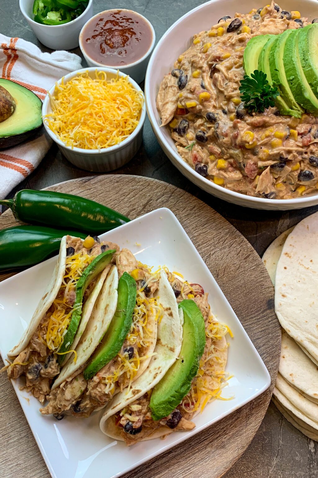 Easy Creamy Slow Cooker Fiesta Chicken Recipe - Modernmealmakeover.com