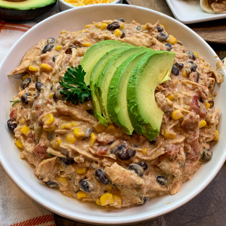 Easy Creamy Slow Cooker Fiesta Chicken Recipe - Modernmealmakeover.com