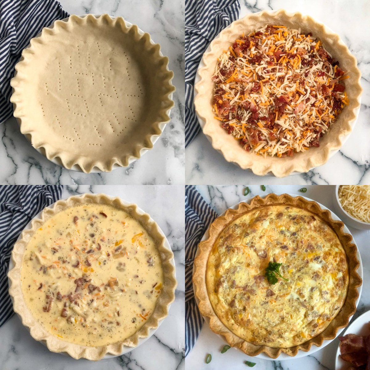 Bacon And Cheese Quiche {So Easy} | Modernmealmakeover.com