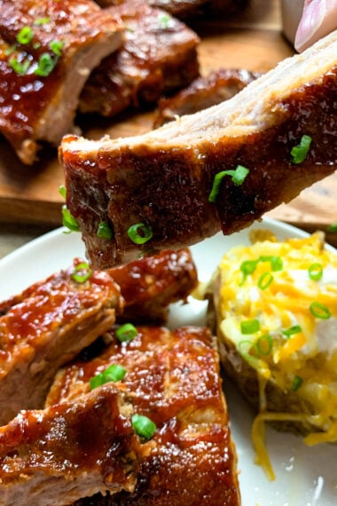 Baby Back Ribs In The Oven {So Tender} Modernmealmakeover.com