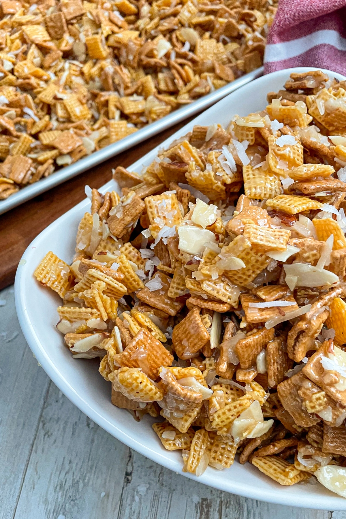 The Best Gooey Almond Coconut Chex Mix | Modernmealmakeover.com