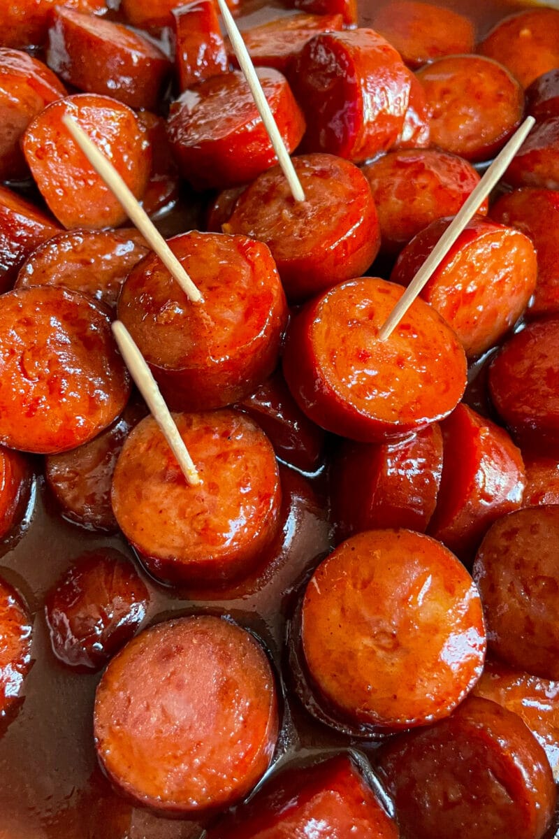 Easy Slow Cooker Kielbasa Bites | Modernmealmakeover.com