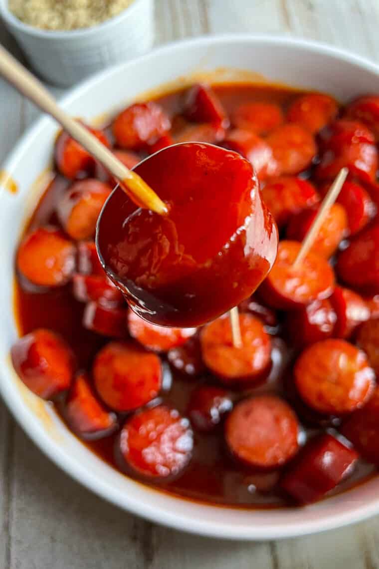 Easy Slow Cooker Kielbasa Bites | Modernmealmakeover.com