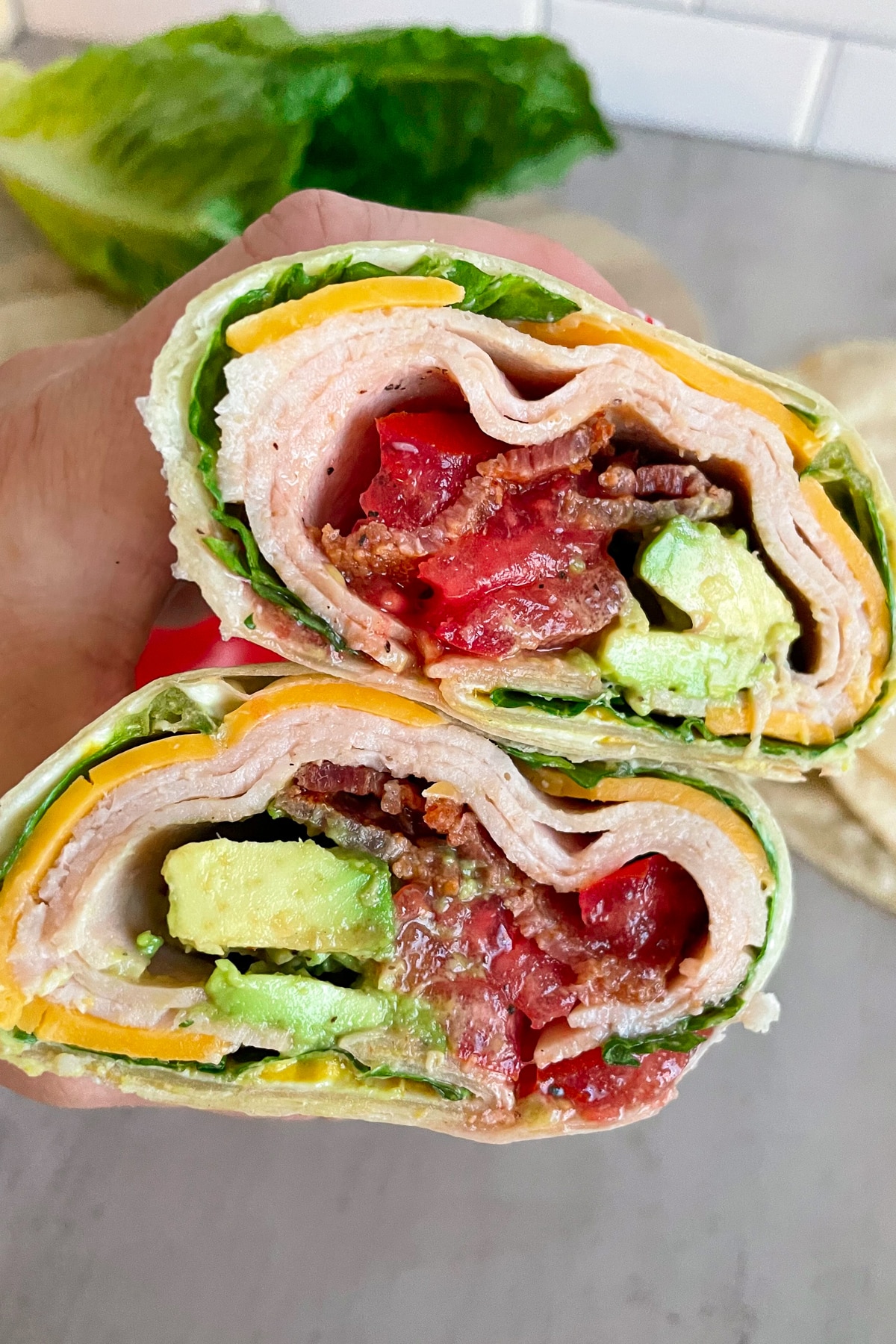 Easy Turkey Bacon Club Wrap (With Avocado) | Modernmealmakeover.com