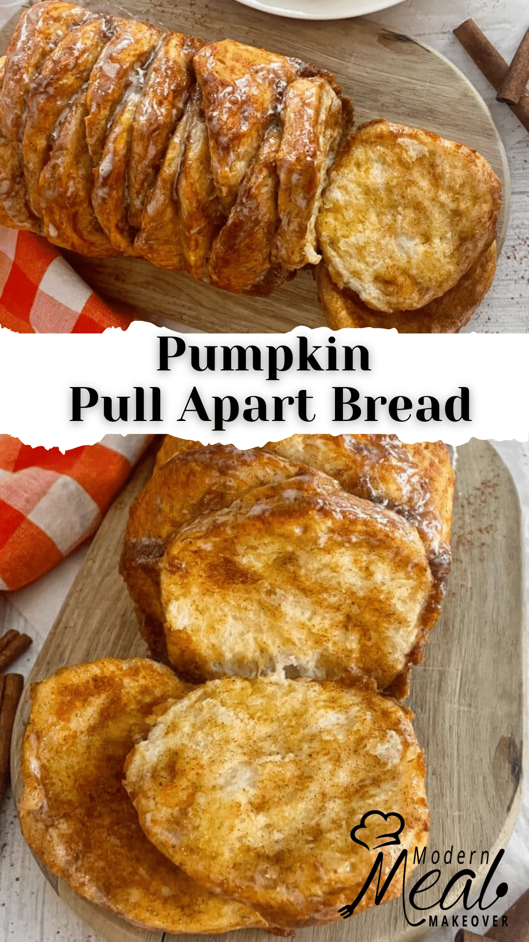 Easy Pumpkin Pull Apart Bread Recipe | Modernmealmakeover.com